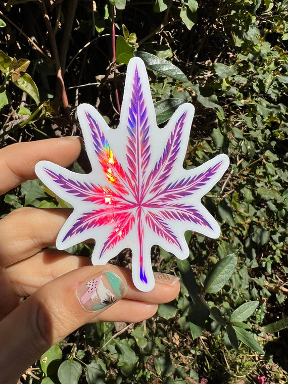 Weed Holographic Sticker - Etsy