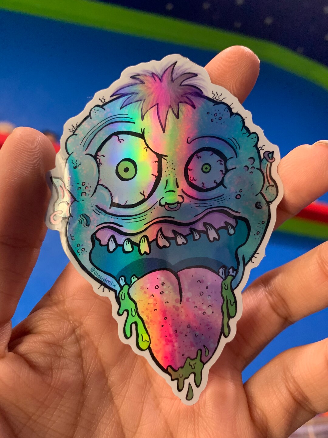Holographic Monster Sticker - Etsy