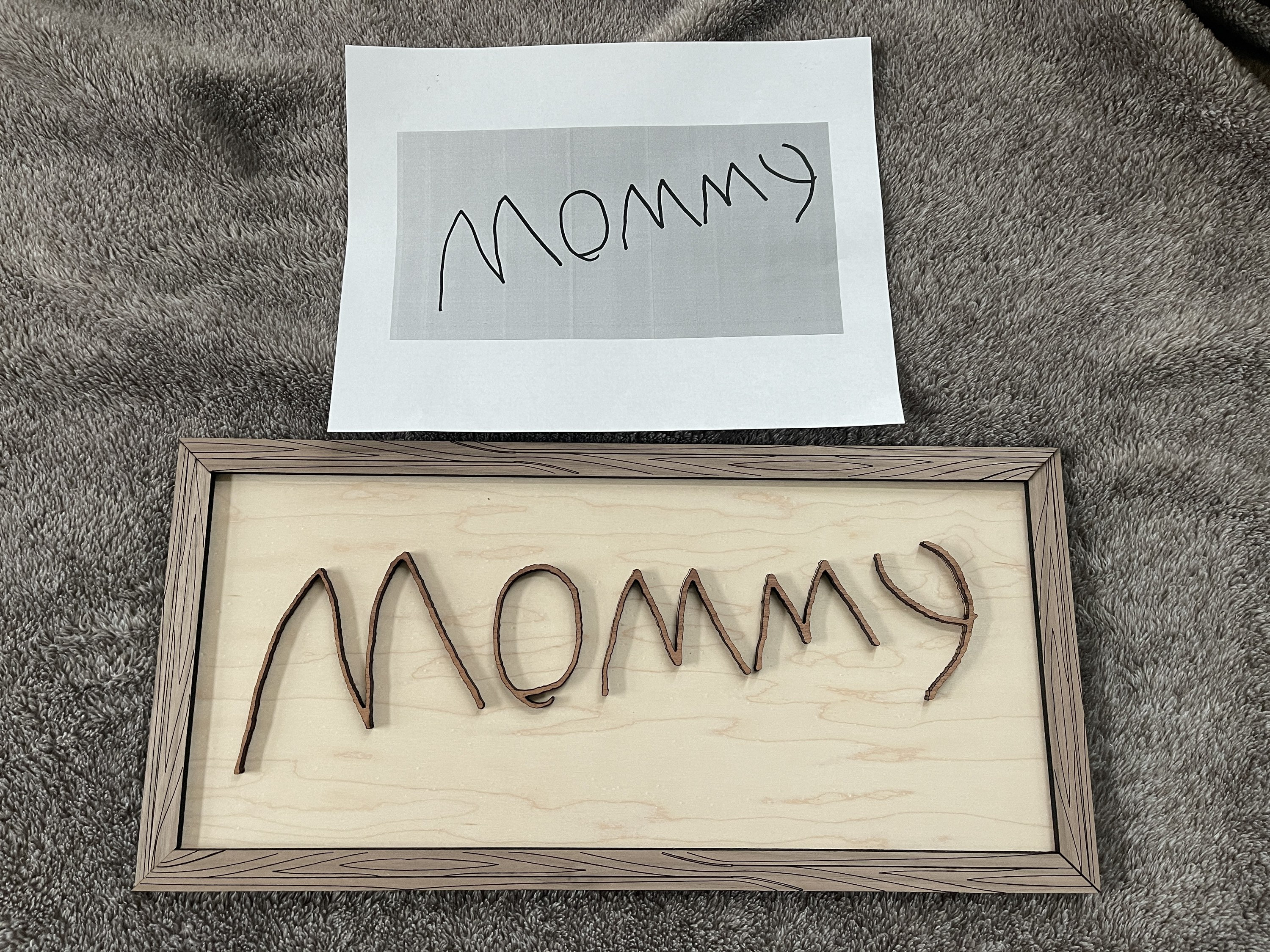 Childs Handwriting Wall Plaque, Laser Cut Signature Sign, 3D Wood Kid ...