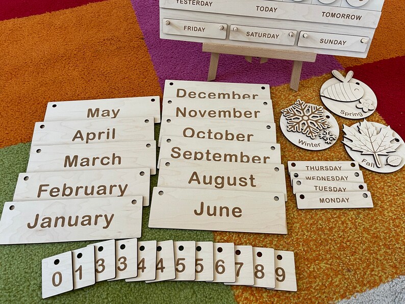 Forever Calendar Perpetual Wooden Calendar Monthly School - Etsy