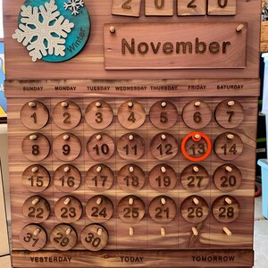 Forever Calendar Perpetual Wooden Calendar Monthly School | Etsy