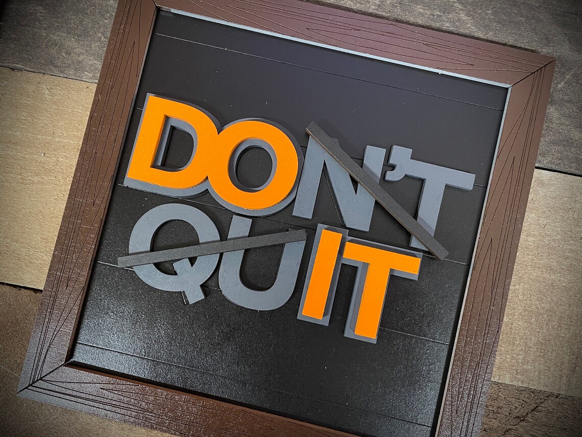 Don't Quit Sign Do It Plaque Office Wall Art - Etsy