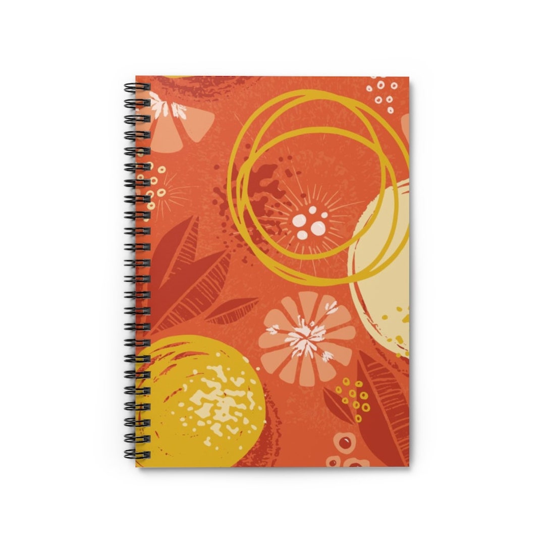 Cherry Lime Effervescent Print Notebook | Spiral Journal With Lined ...