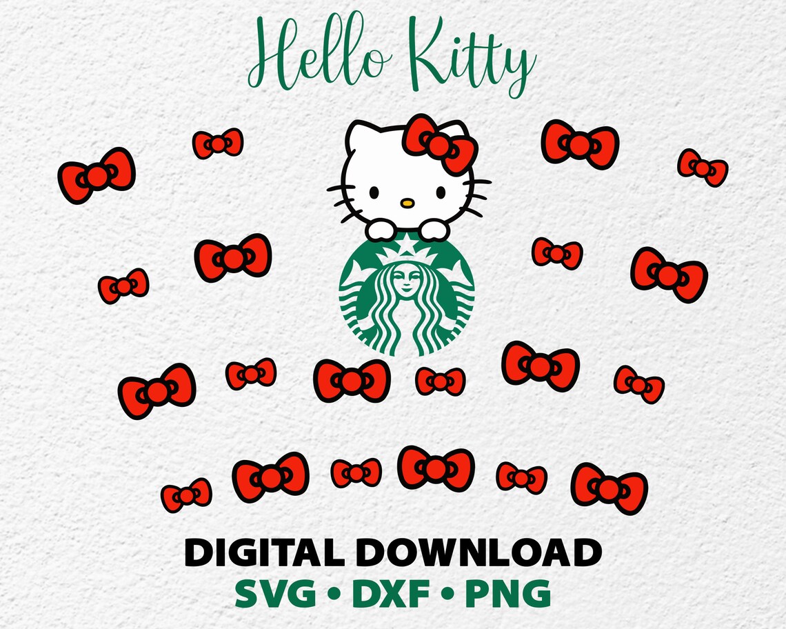 Hello Kitty Starbucks Full Wrap Svg Seamless Wrap Kitty | Etsy