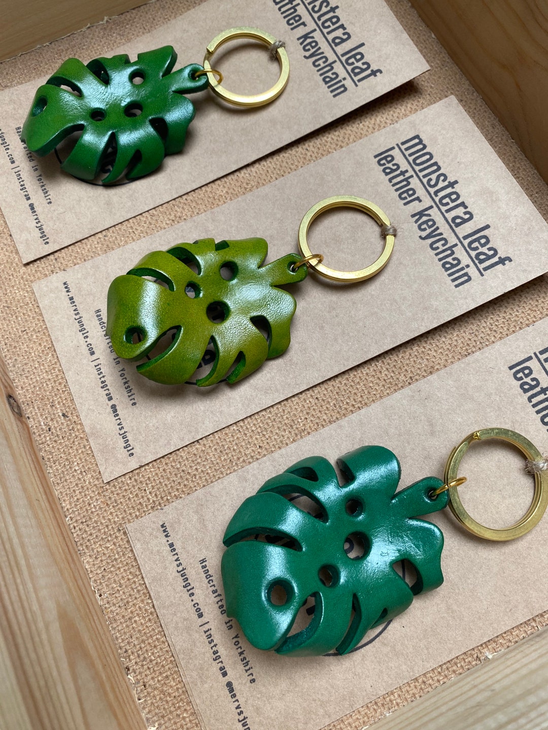 Monstera Leaf Leather Keychain Keyring Key Ring Bag Hanging Charm - Etsy