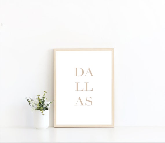 DALLAS Typography Print // Instant Download // Dallas Art // | Etsy
