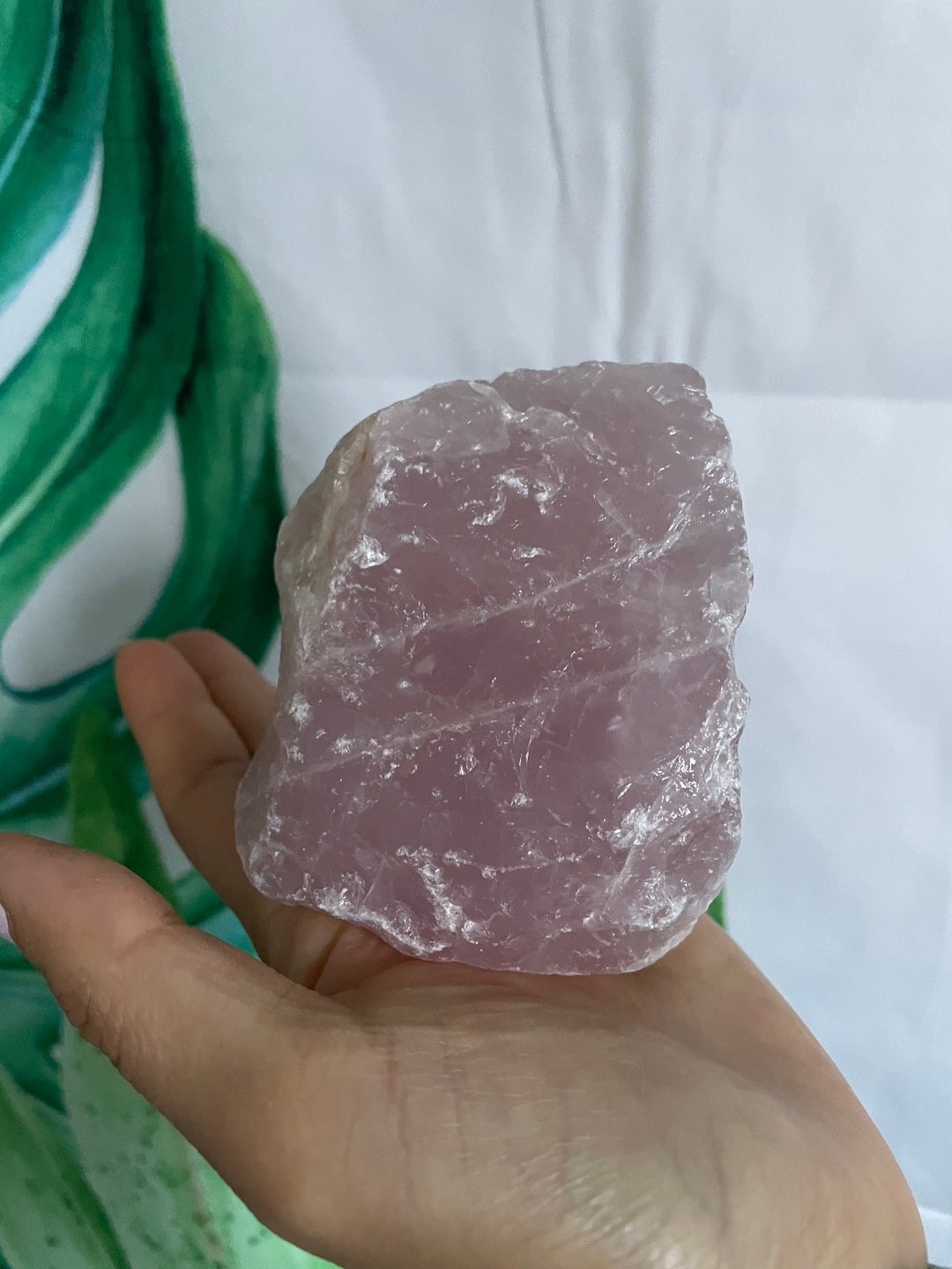 Raw Pink Rose Quartz Rose Quartz Freeform With Rainbows - Etsy