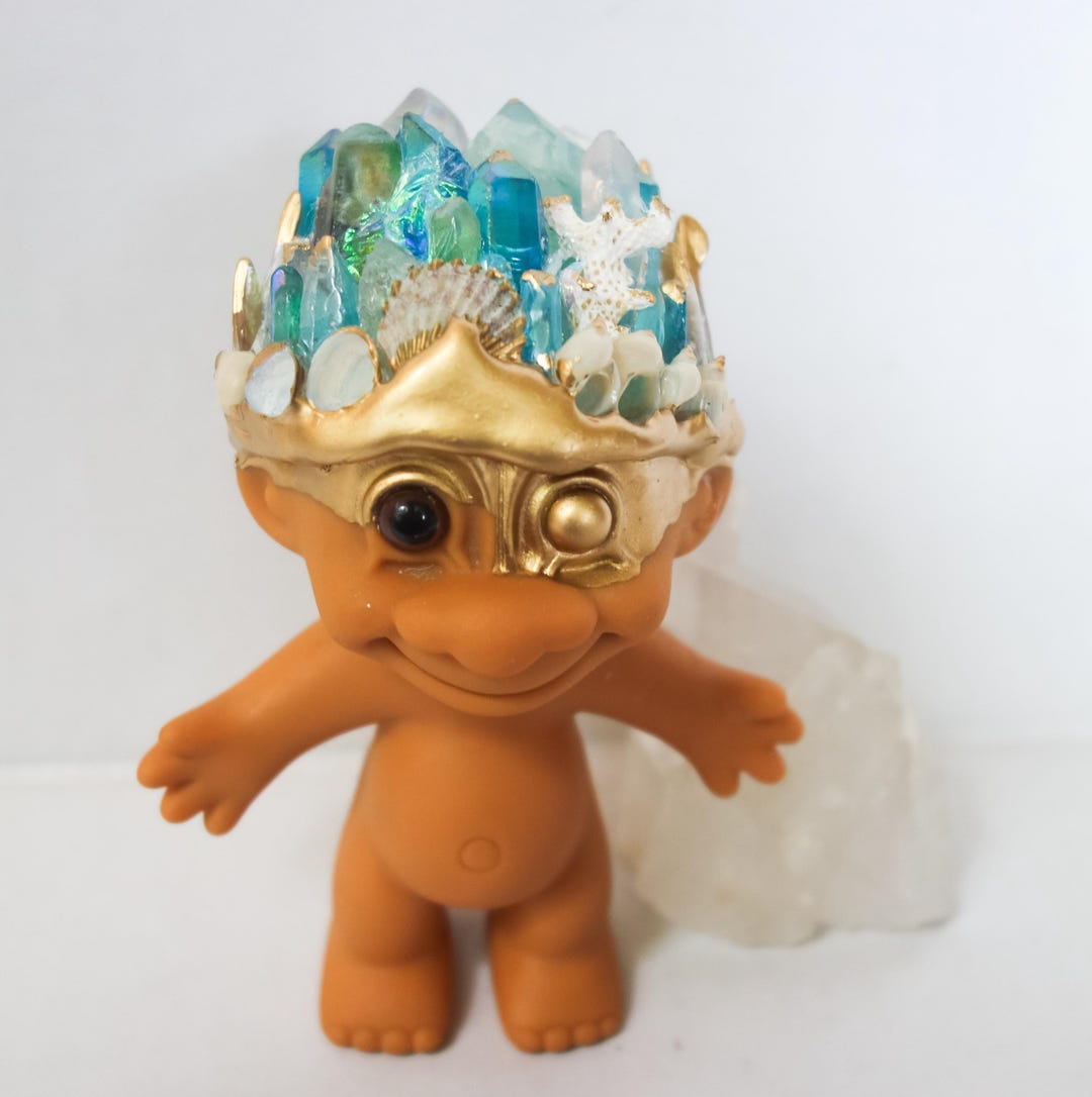 Upcycled Crystal Beachy Mermaid Full Size Troll Doll - Etsy
