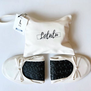Lolalu White Bride Flats, Rollable Flats, Rollable Shoes, Foldable ...