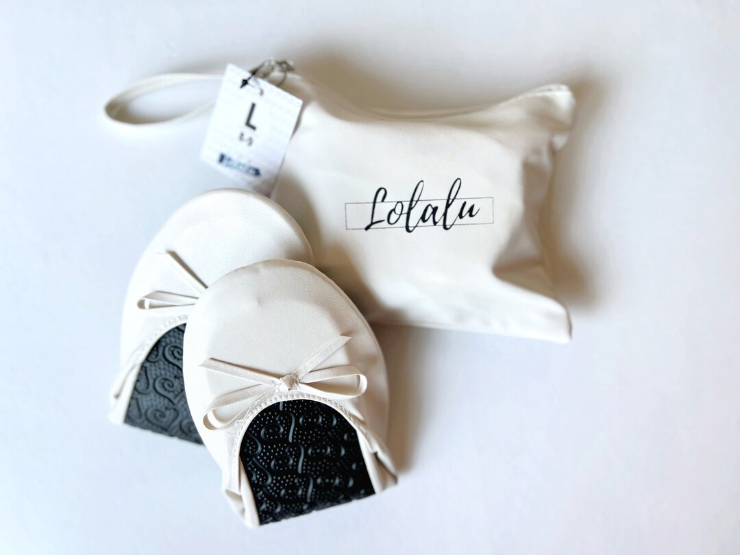 Lolalu White Bride Flats, Rollable Flats, Rollable Shoes, Foldable ...