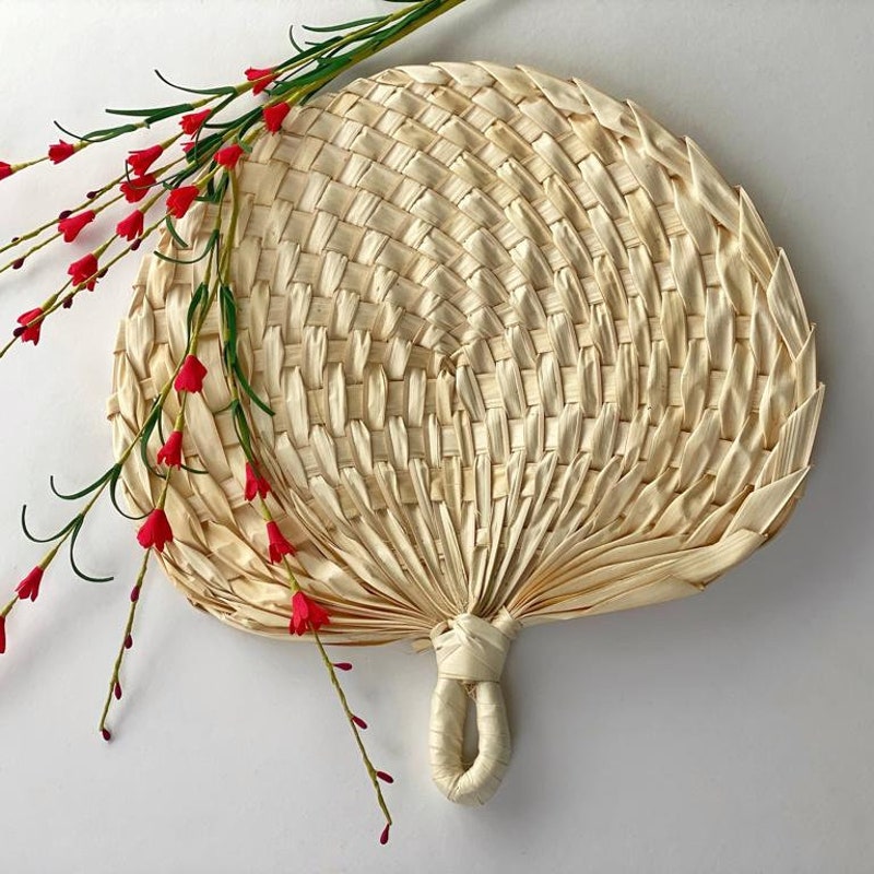 Palm Leaf Hand Fans - Etsy
