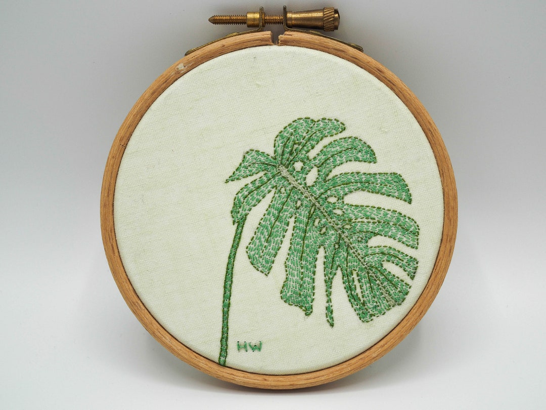 Hand Embroidered Monstera Leaf - Etsy