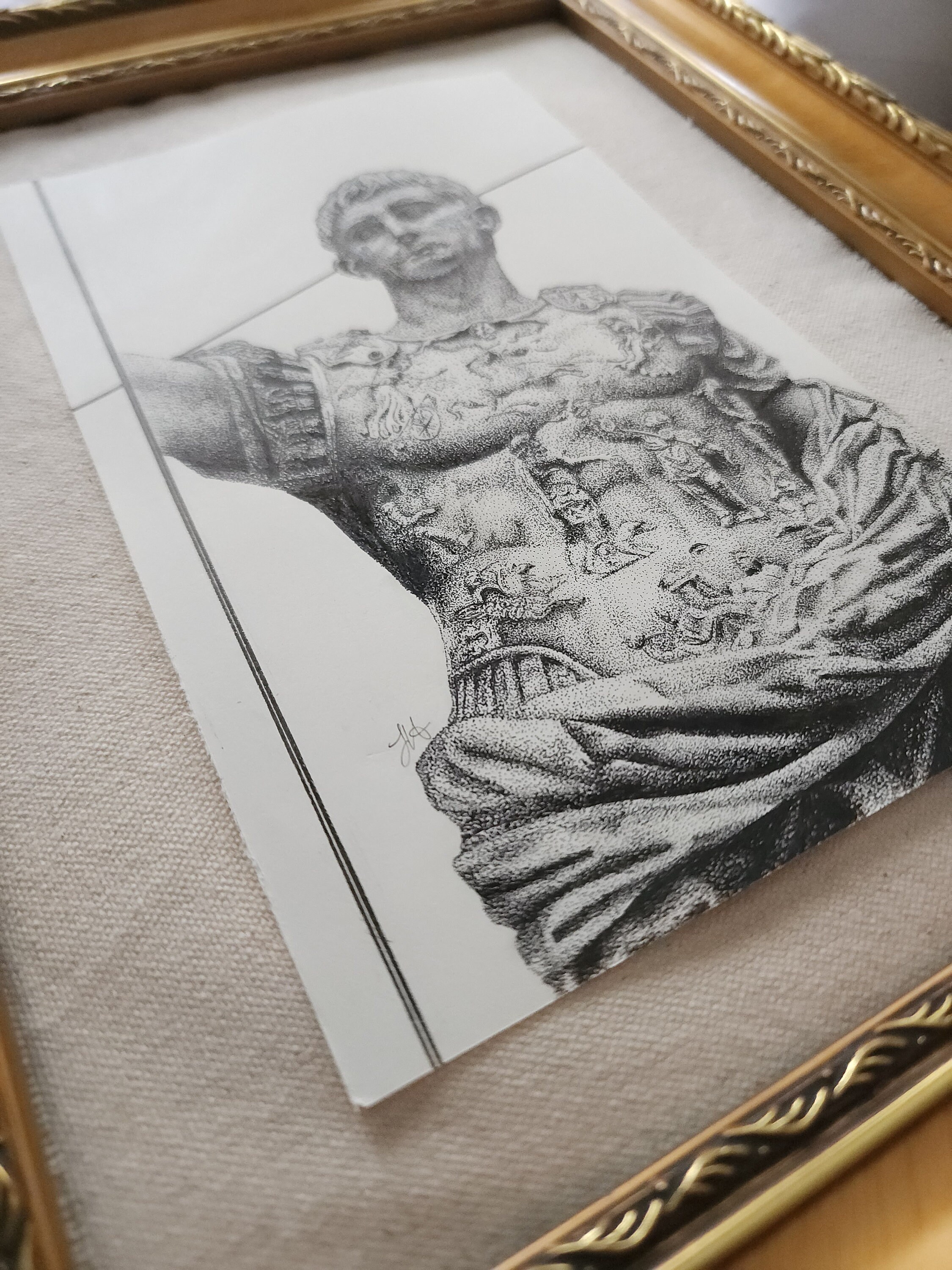Caesar Augustus Original Stippling Piece - Etsy