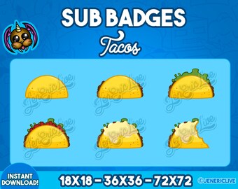 TACOS Twitch Sub Badges / Cheer Bit Badges / Emotes / Emoji / Loyalty ...