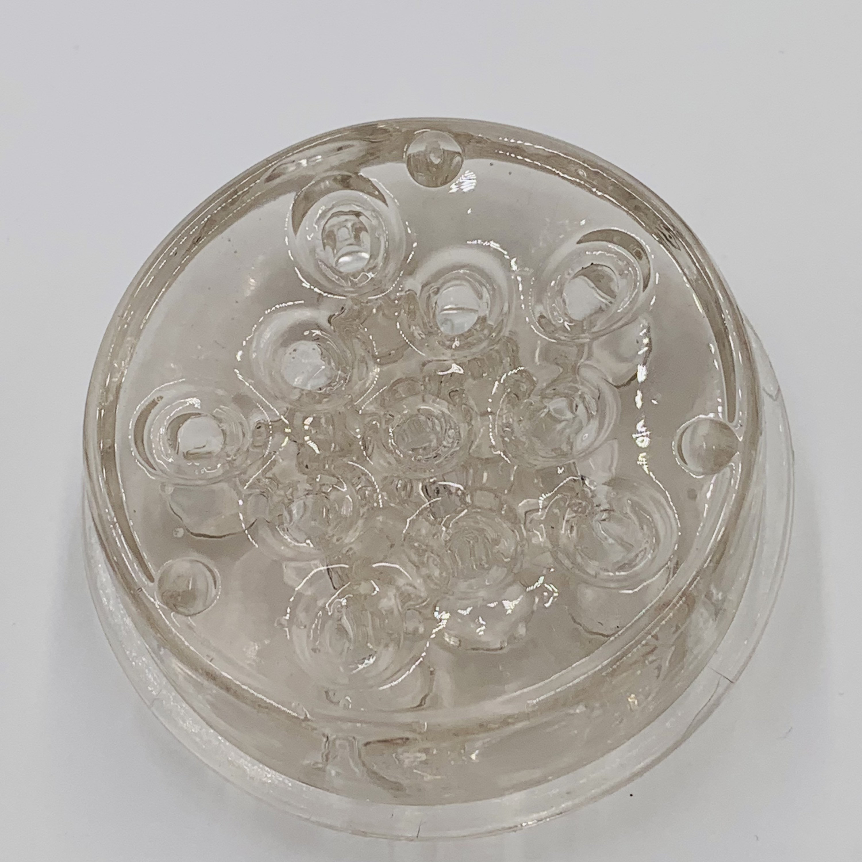 Vintage MCM Flower Arrangement Frog, Clear Glass, Floral Frog, 11 Holes ...