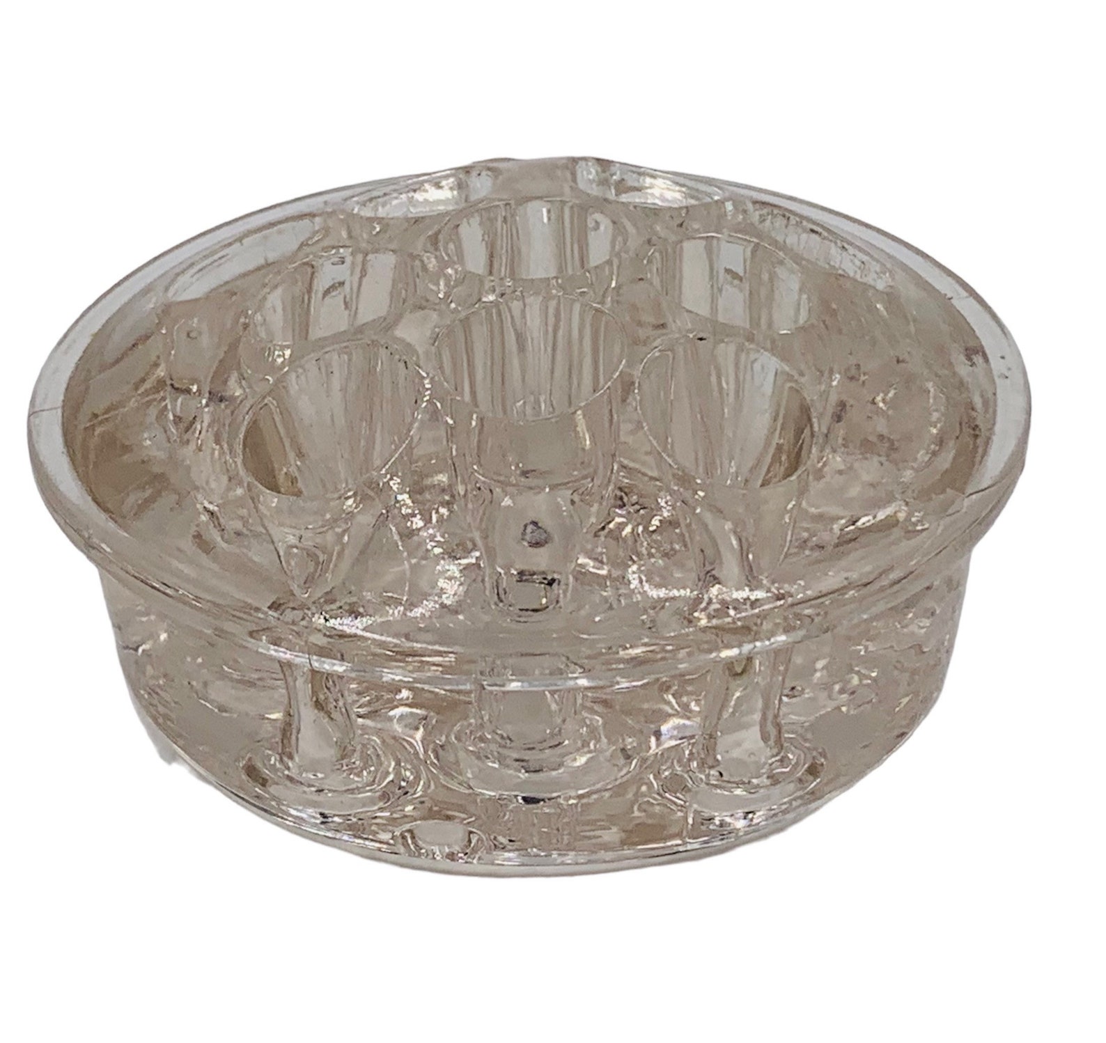 Vintage MCM Flower Arrangement Frog, Clear Glass, Floral Frog, 11 Holes ...