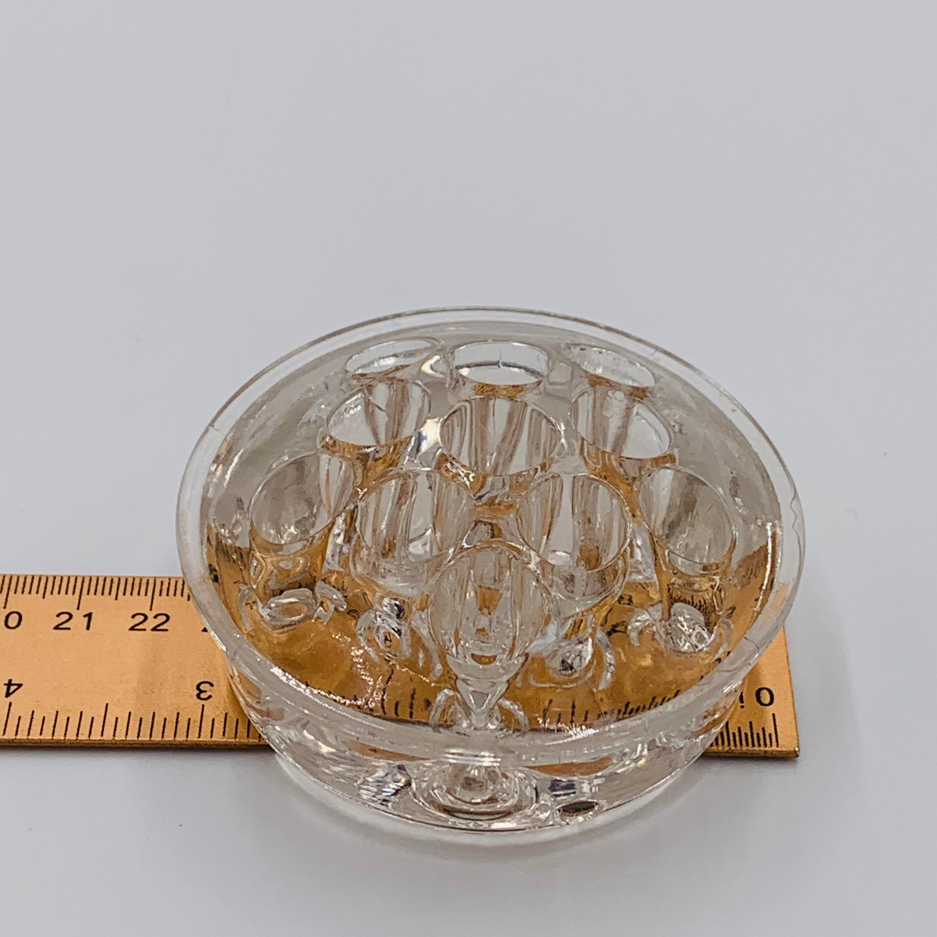 Vintage MCM Flower Arrangement Frog, Clear Glass, Floral Frog, 11 Holes ...