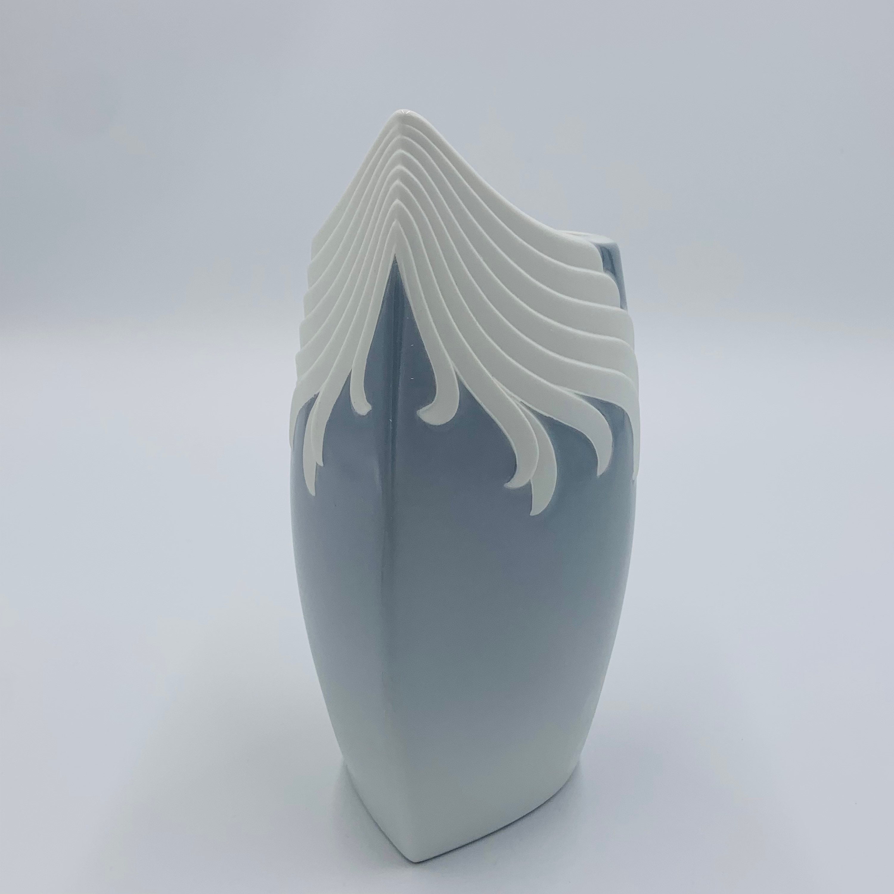 Vintage A. K. Kaiser Modernist MCM Blue Bisque Ornate Vase by Manfred ...