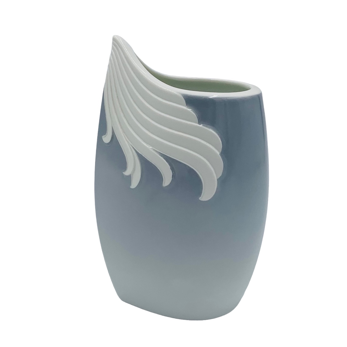 Vintage A. K. Kaiser Modernist MCM Blue Bisque Ornate Vase by Manfred ...