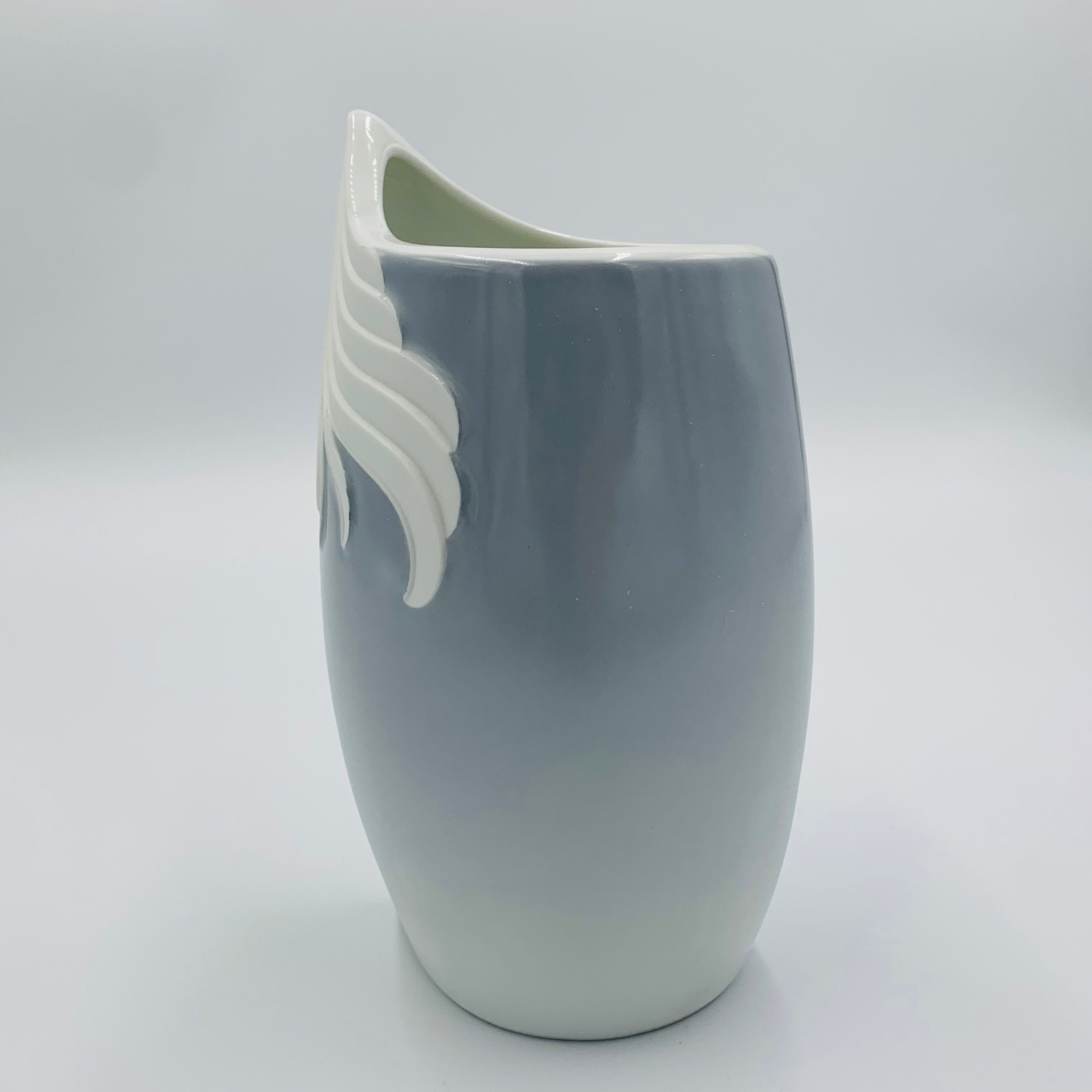 Vintage A. K. Kaiser Modernist MCM Blue Bisque Ornate Vase by Manfred ...
