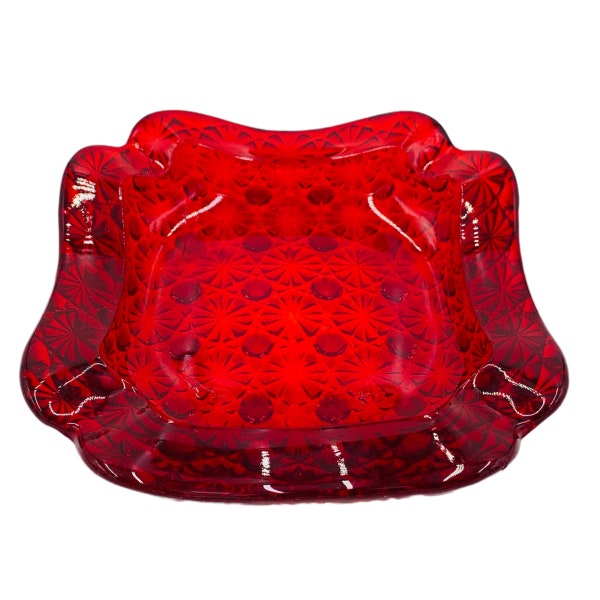Red Glass Ashtray - Etsy