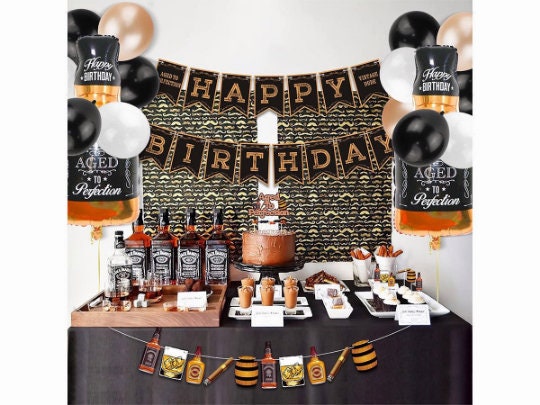 Whiskey Birthday Party Decorations Aged To Perfection Etsy