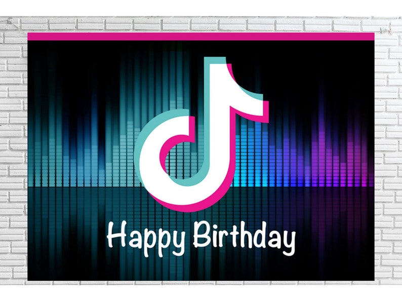 Tiktok Birthday Party Suppliestiktok Happy Birthday Etsy