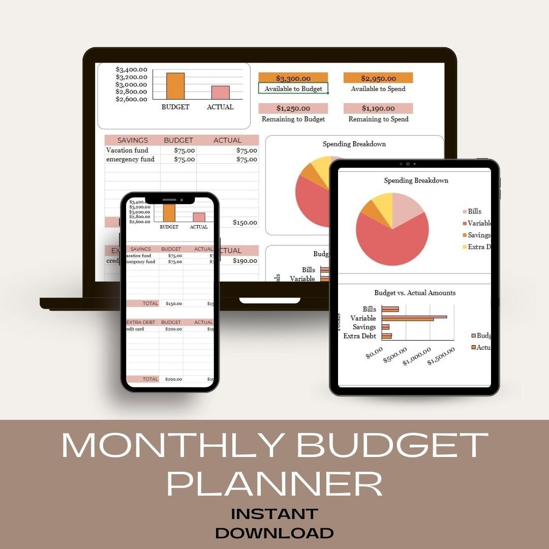 Monthly Budget Diary, Monthly Budget Notes, Monthly Budget Planner ...