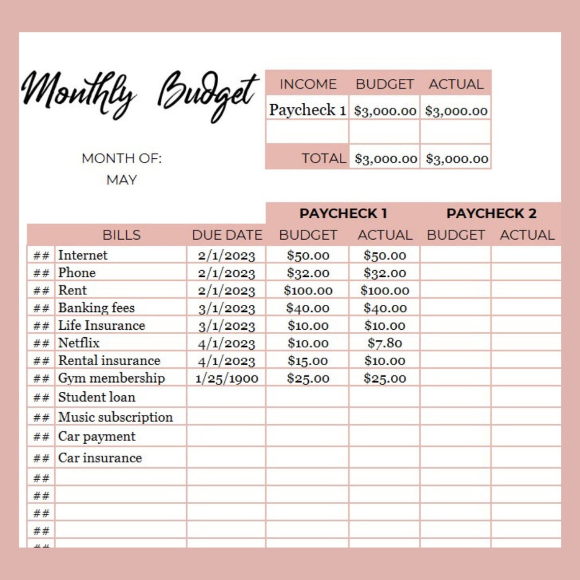 Make Paycheck Budgeting Easy. Paycheck Budget Planner Budget Paycheck ...