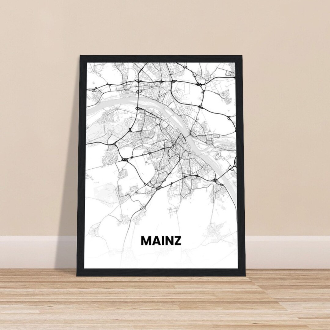 Mainz City Map Mural Posters Framed Poster City Map - Etsy