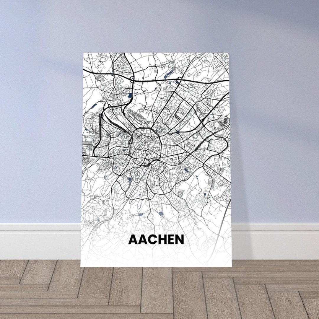 Aachen City Map Mural Posters Framed Poster Aachen City Map Aachen Map ...