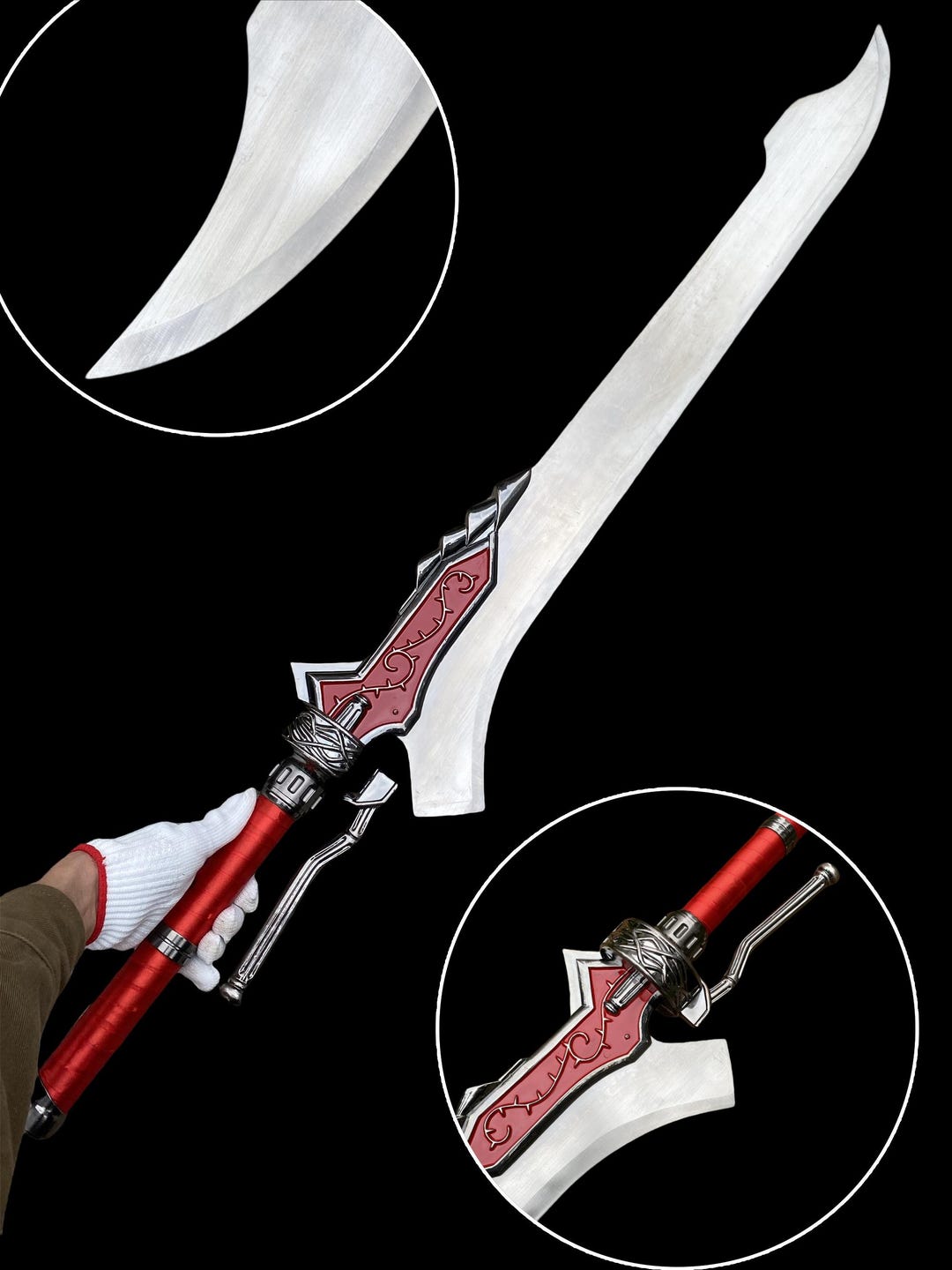 Handmade DMC Red Queen Sword Metal Replica DMC Nero Cosplay Prop Blunt ...