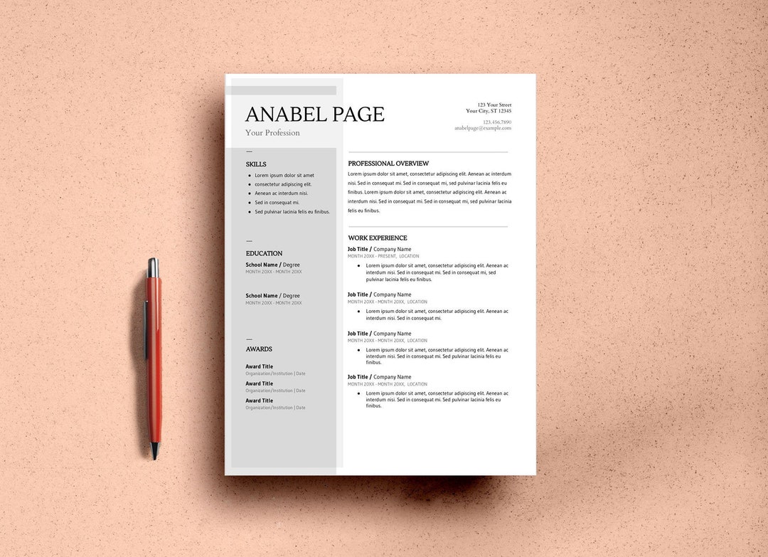 Simple Resume Template for Word & Google Docs, Google Docs Resume ...