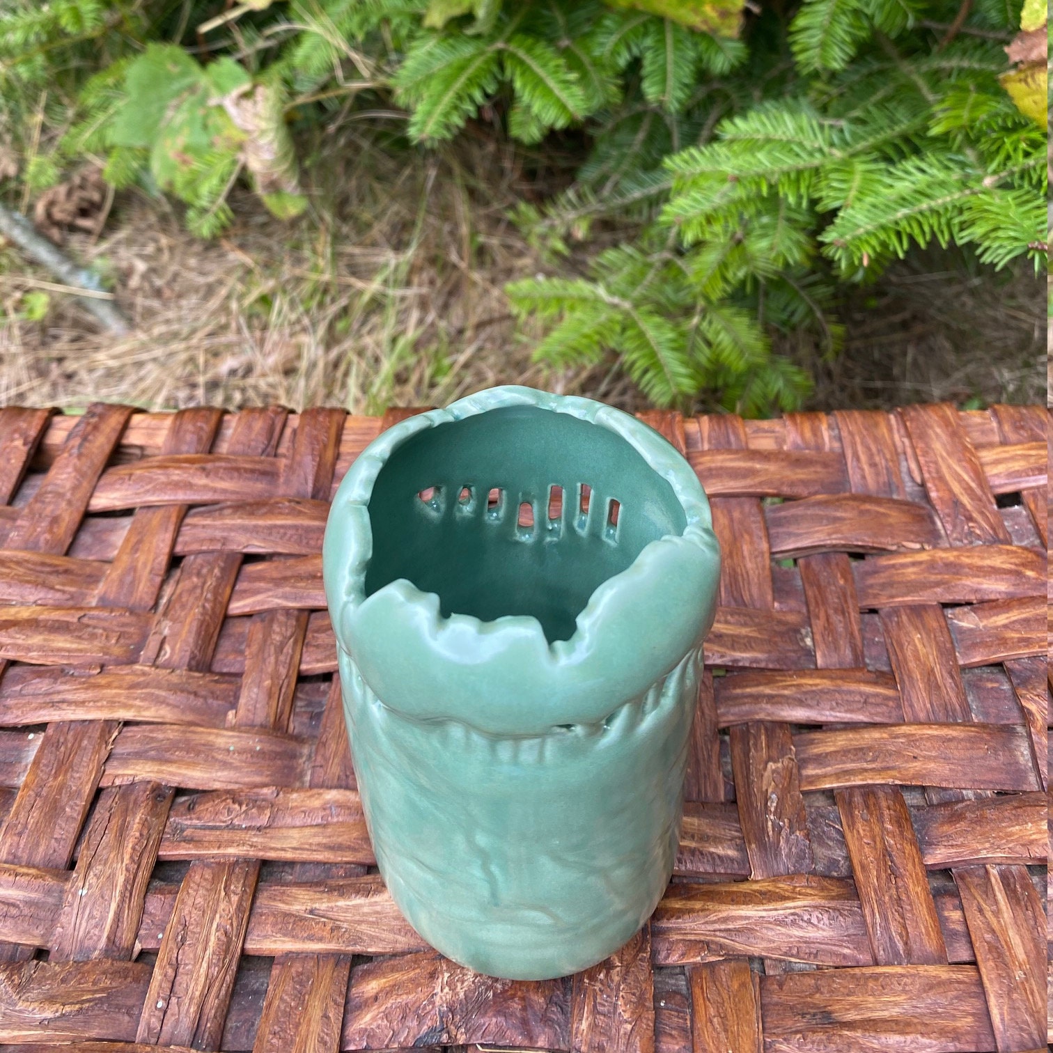 Hand-carved Porcelain Landscape Vase - Etsy