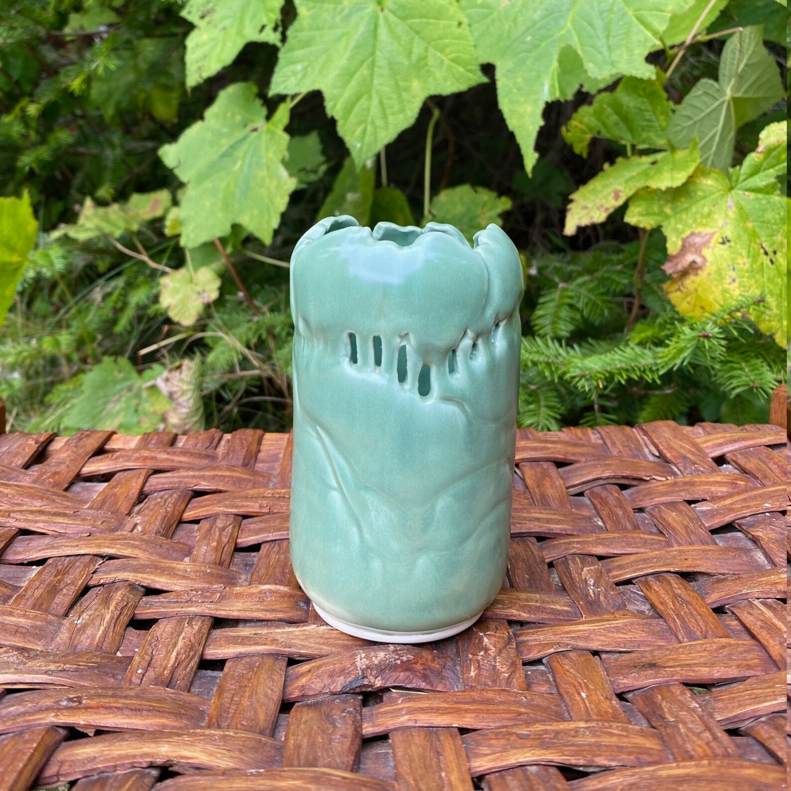 Hand-carved Porcelain Landscape Vase - Etsy