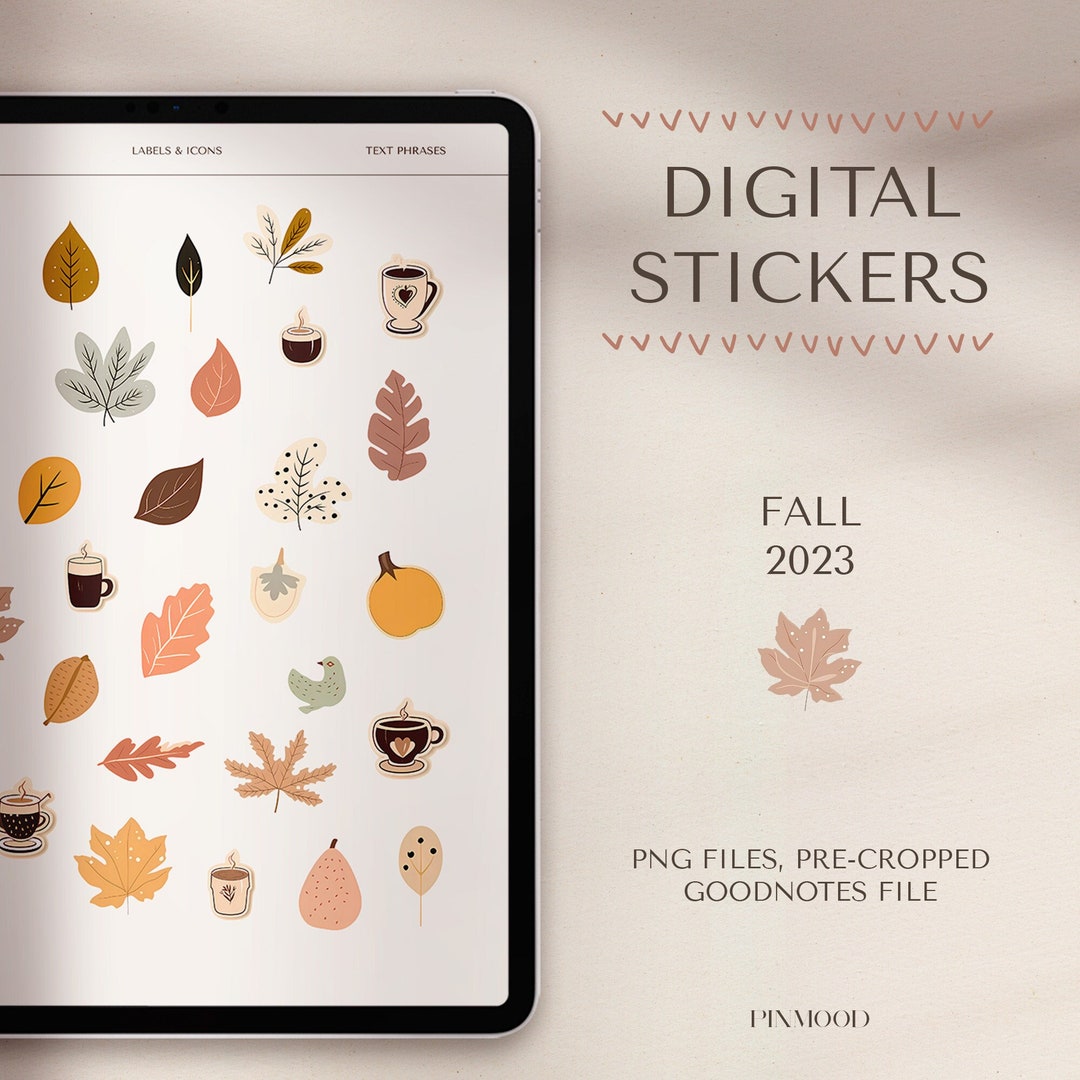 Fall Aesthetic Digital Stickers Autumn Icons Goodnotes Stickers Digital ...