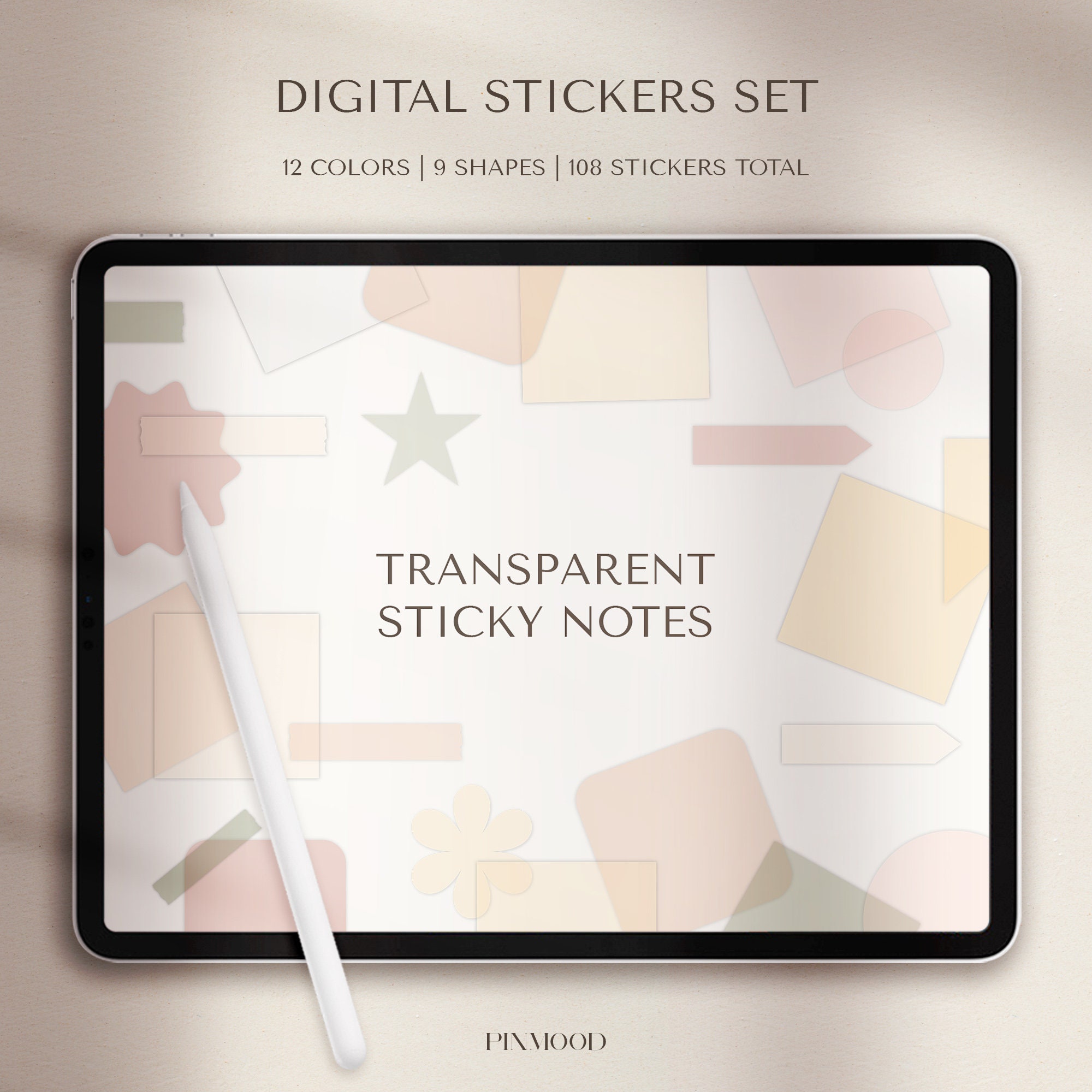 Transparent Digital Planner Stickers Functional PNG Digital Stickers ...