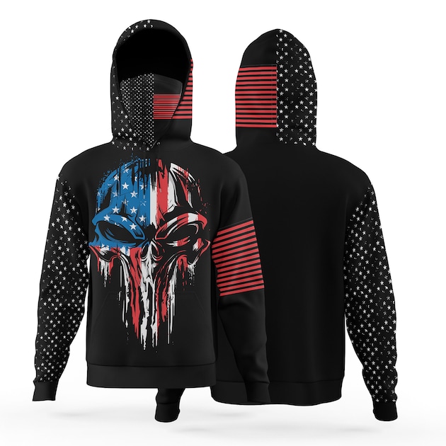 American Flag Hoodie Mask Patriotic Hoodie