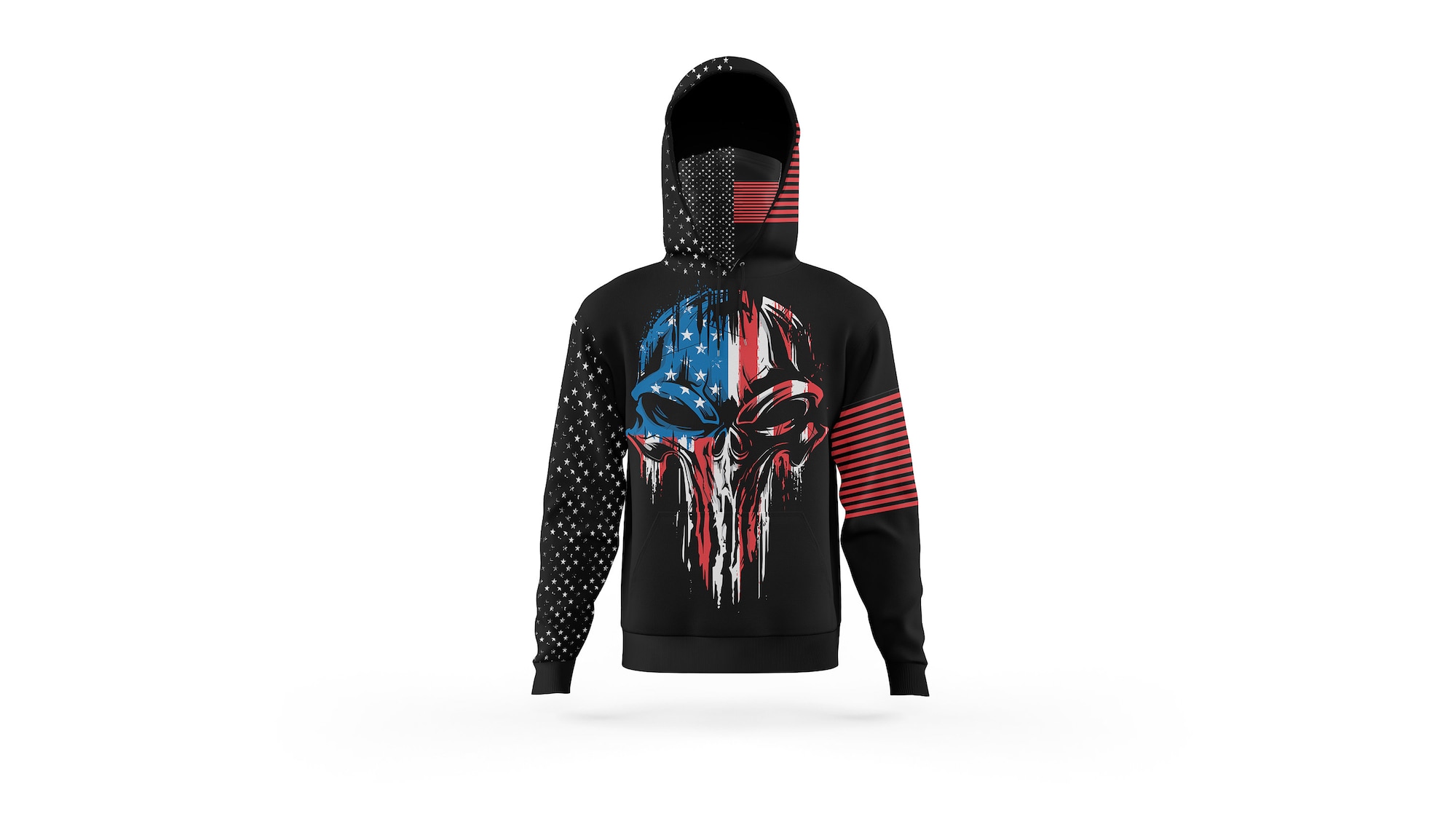 American Flag Hoodie Mask Patriotic Hoodie