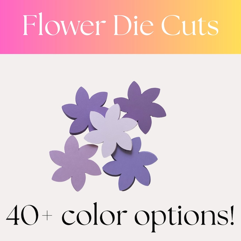 Purple Diecut Flowers - Etsy