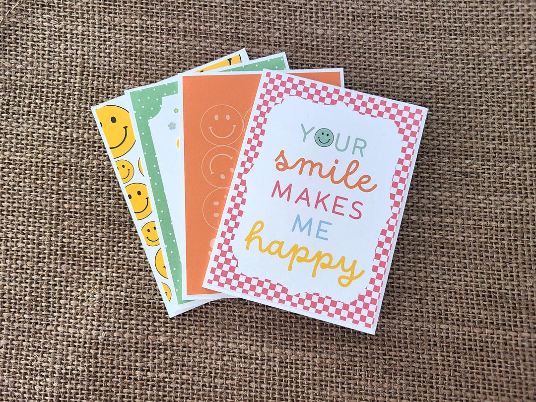 Smile Be Happy Note Cards, Mini Lunchbox Notes - Etsy