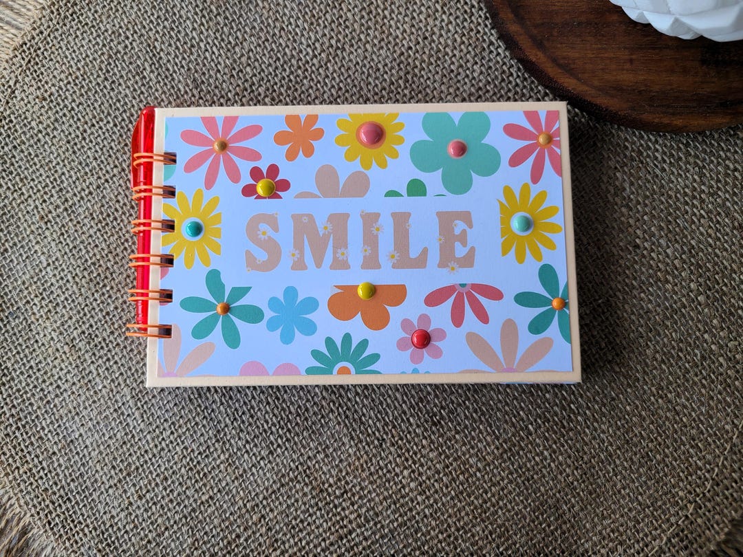 Retro Floral Smile Journal, Notebook - Etsy