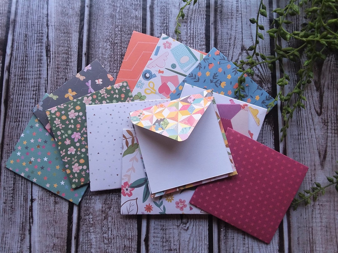 Assorted Mini Envelope Set, 3" X 3", Blank Cards, Gift Enclosure Cards ...