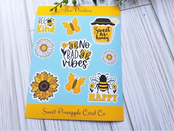 Bee Positive Sticker Sheet Decal Journal Scrapbooking - Etsy