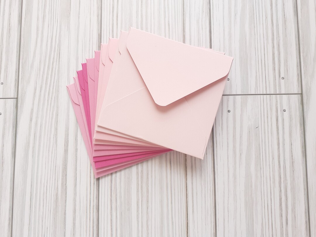 Pink Mini Envelopes, Small Envelopes, Set of 10, 3" X 3", Blank Insert ...
