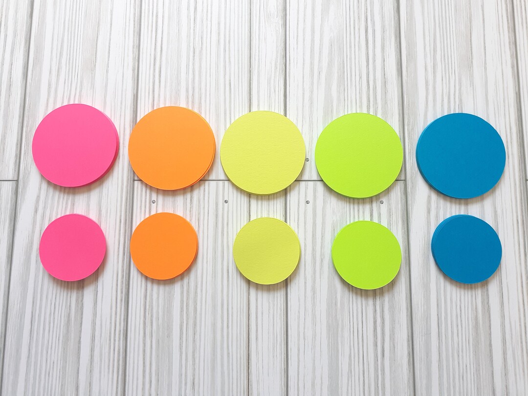 Neon Circle Cardstock Die Cuts, Set of 50, 5 Colors - Etsy