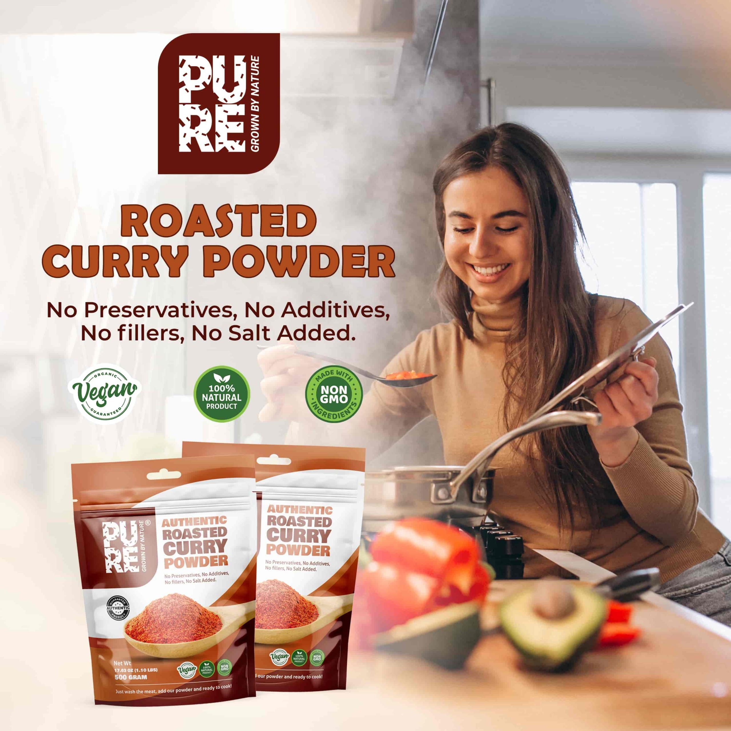 PURE Authentic Roasted Curry Powder – 500g , Fresh Natural Roasted ...