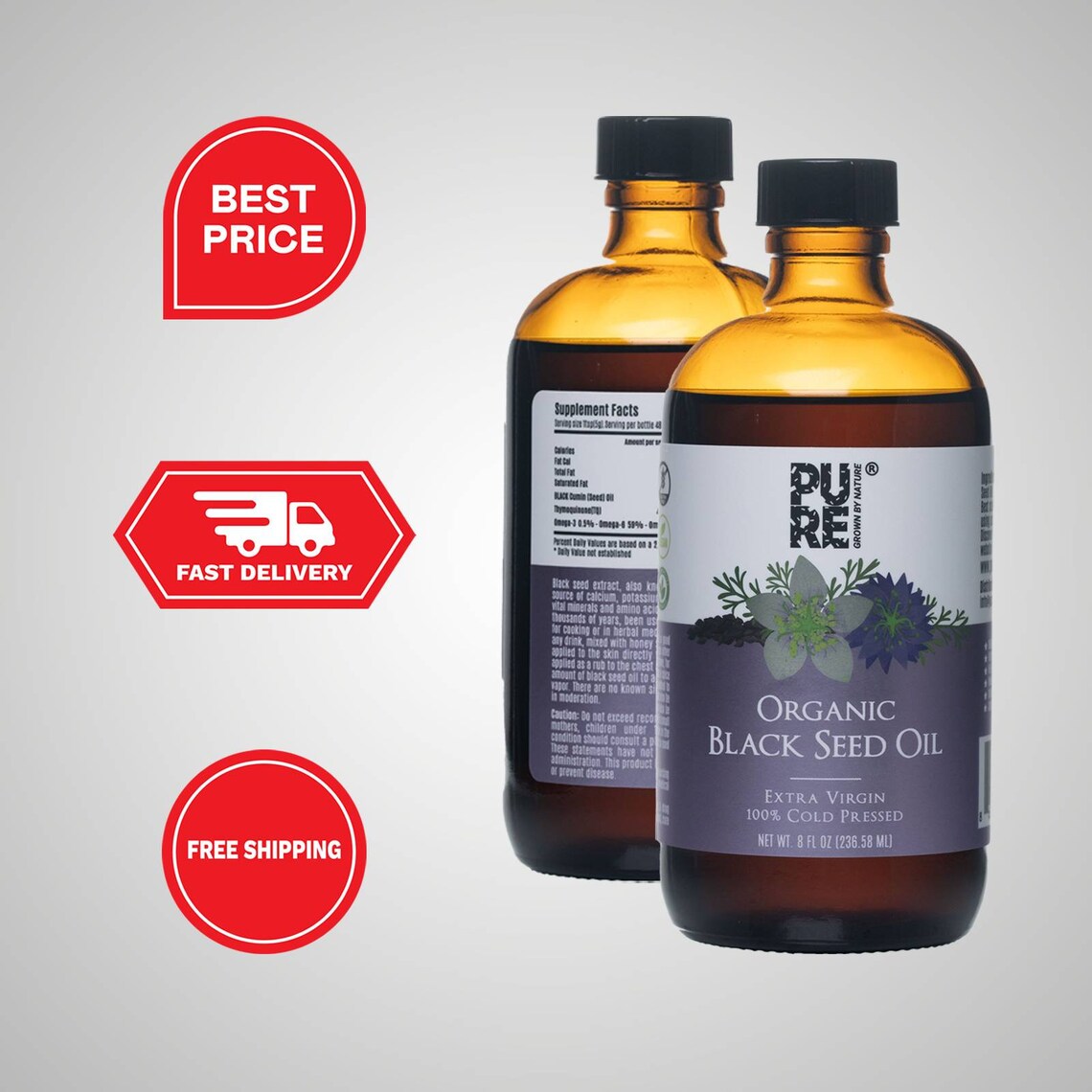 PURE Black Seed Oil 8Oz 240ml Extra Virgin Cold Pressed | Etsy