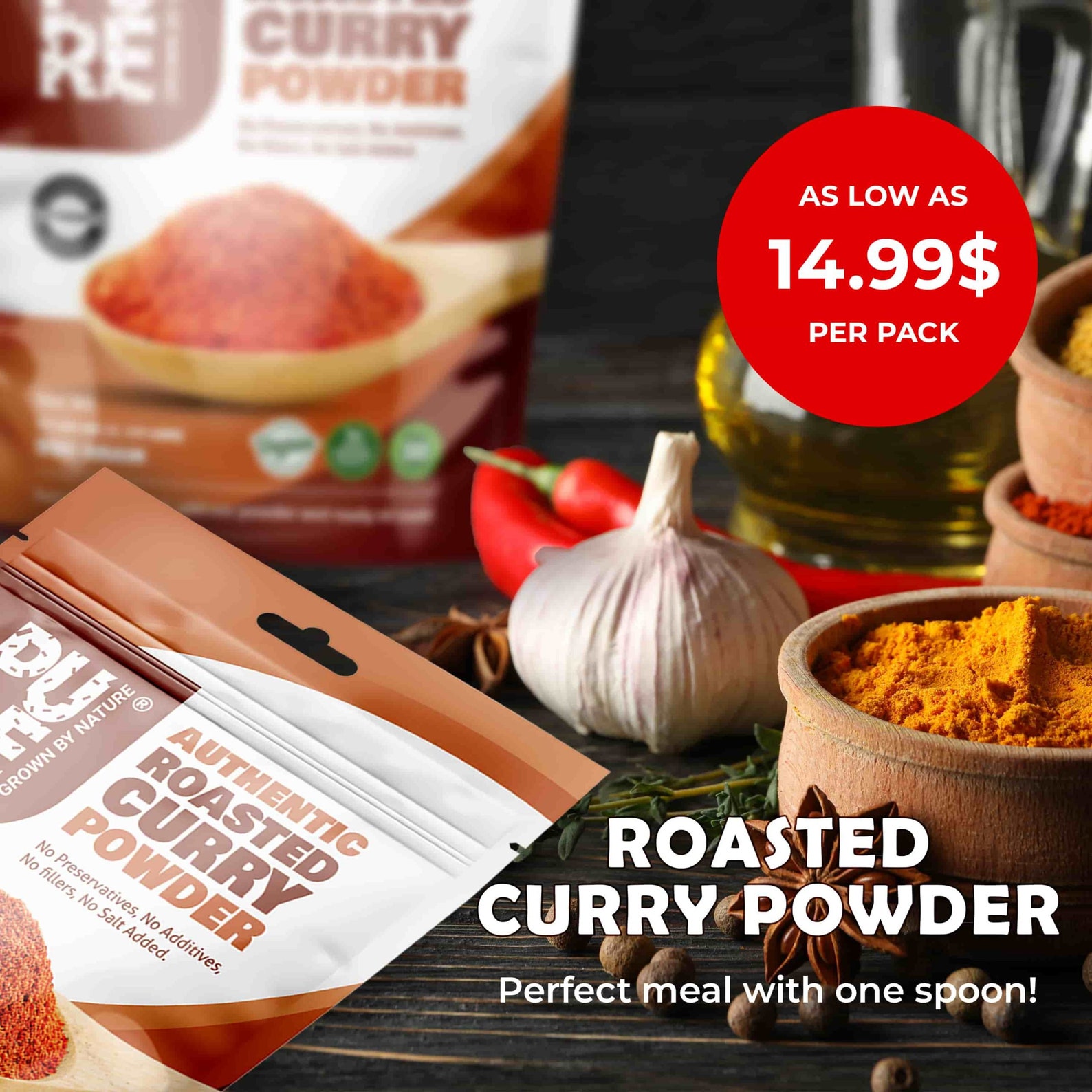 PURE Authentic Roasted Curry Powder – 500g , Fresh Natural Roasted ...