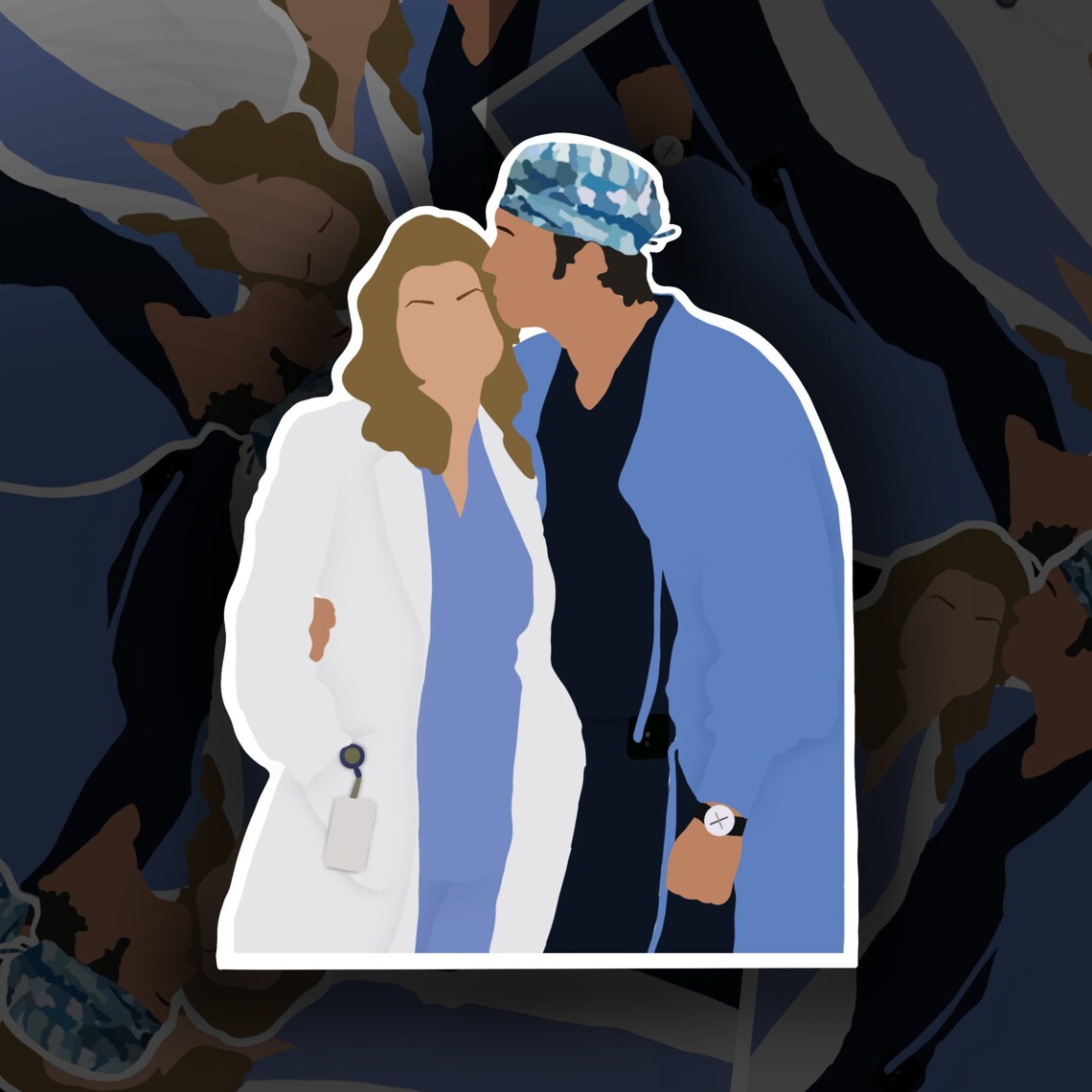 Grey's Anatomy Meredith & Derek Sticker Cute Stickers Stickers for ...